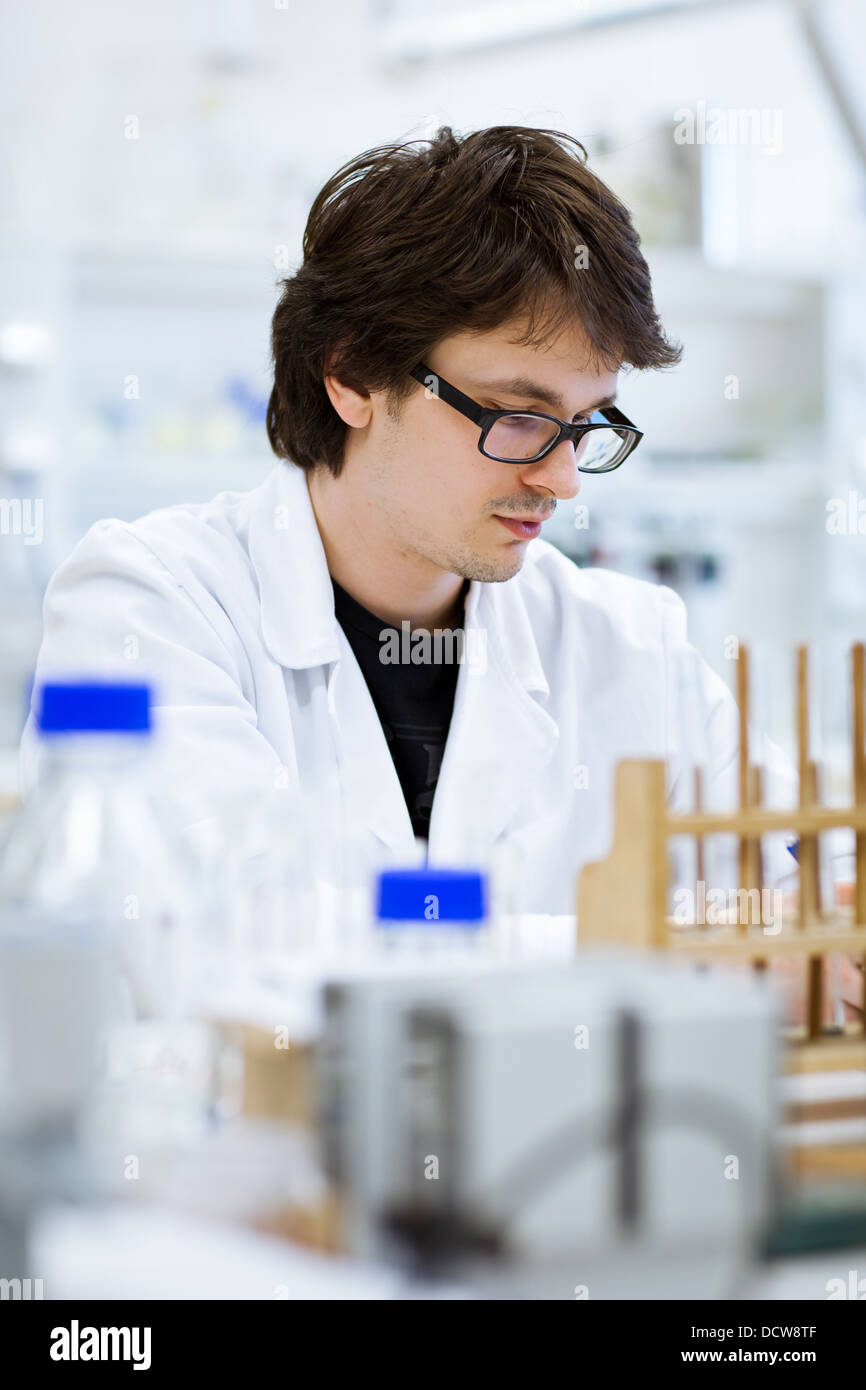 young, male researcher/chemistry student Stock Photo - Alamy