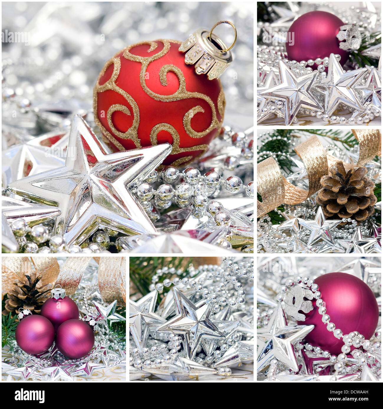 Collage golden christmas decoration hi-res stock photography and images ...
