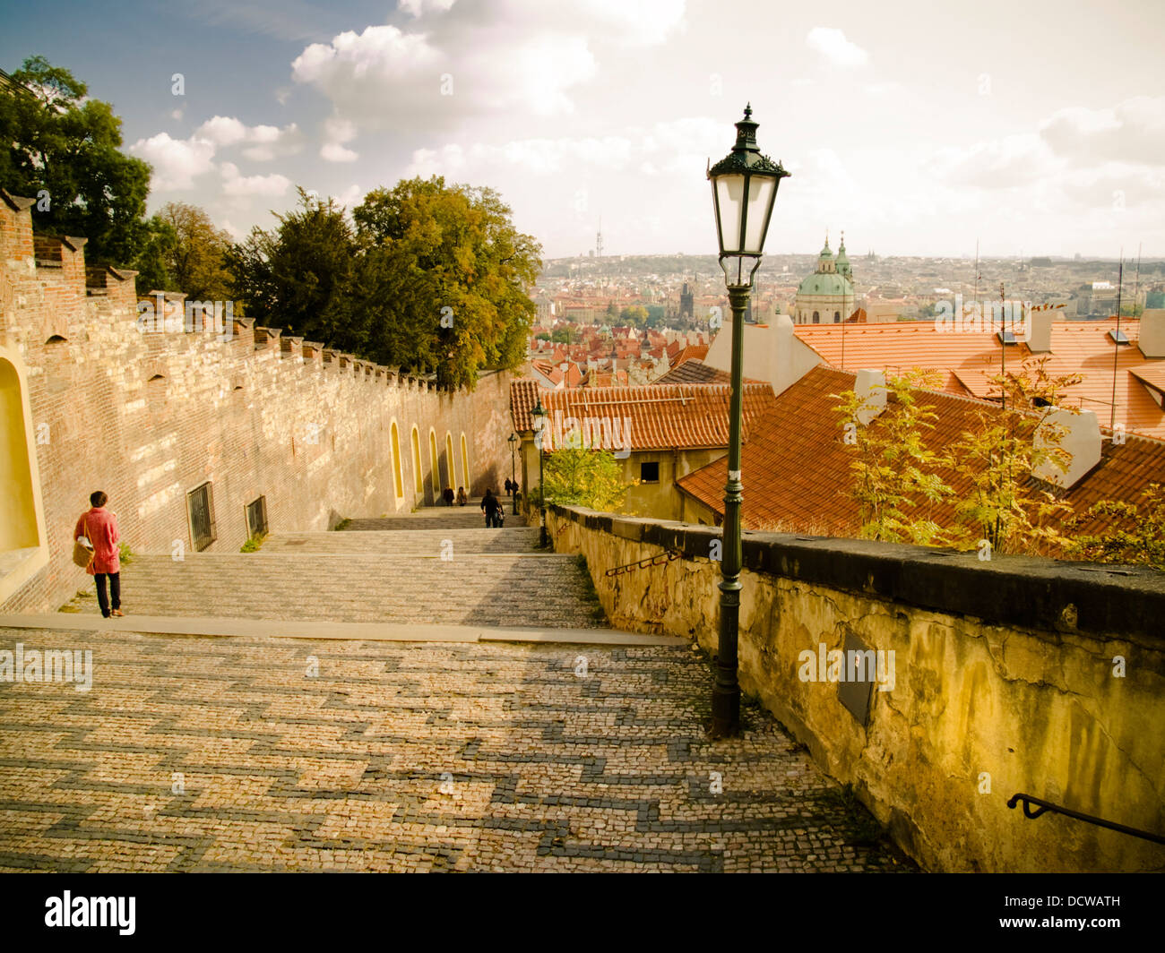 The Old Castle Steps leading from Prague Castle in the Czech capital ...