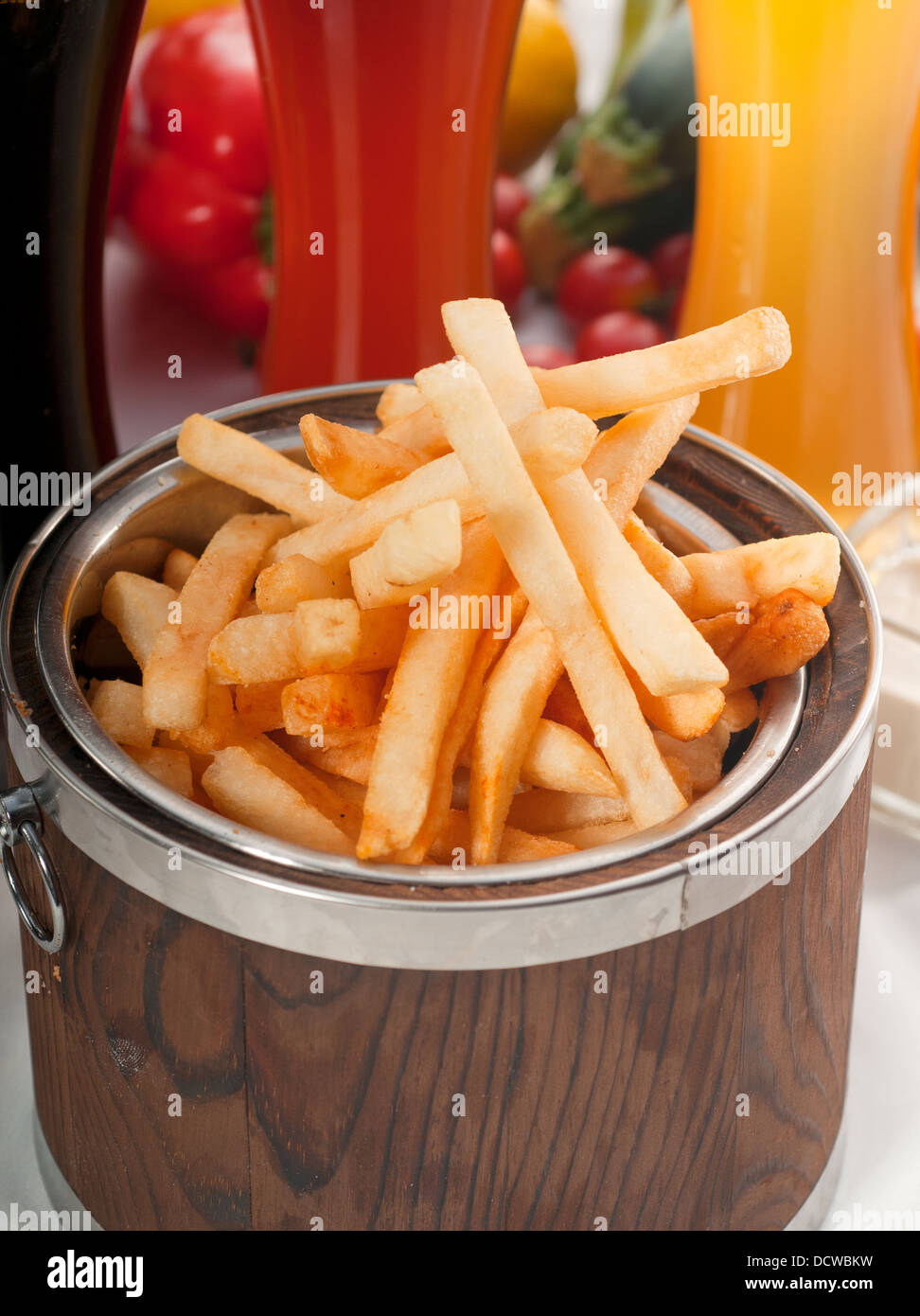 fresh french fries on a bucket Stock Photo - Alamy