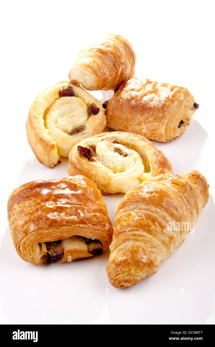 golden brown baked pastry with raisins Stock Photo - Alamy