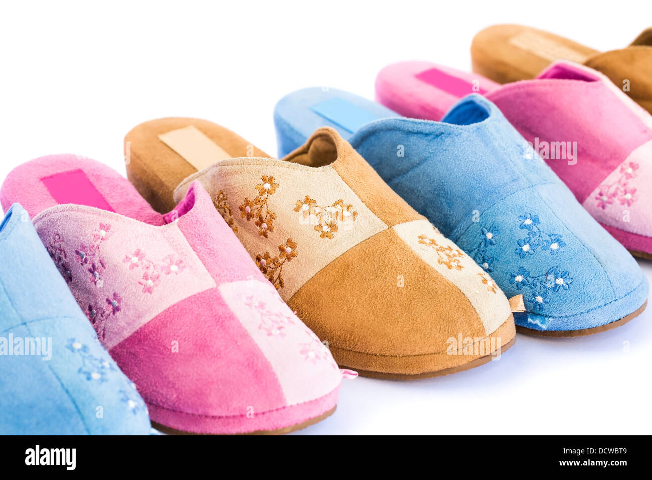 Colorful slippers isolated on white background Stock Photo - Alamy