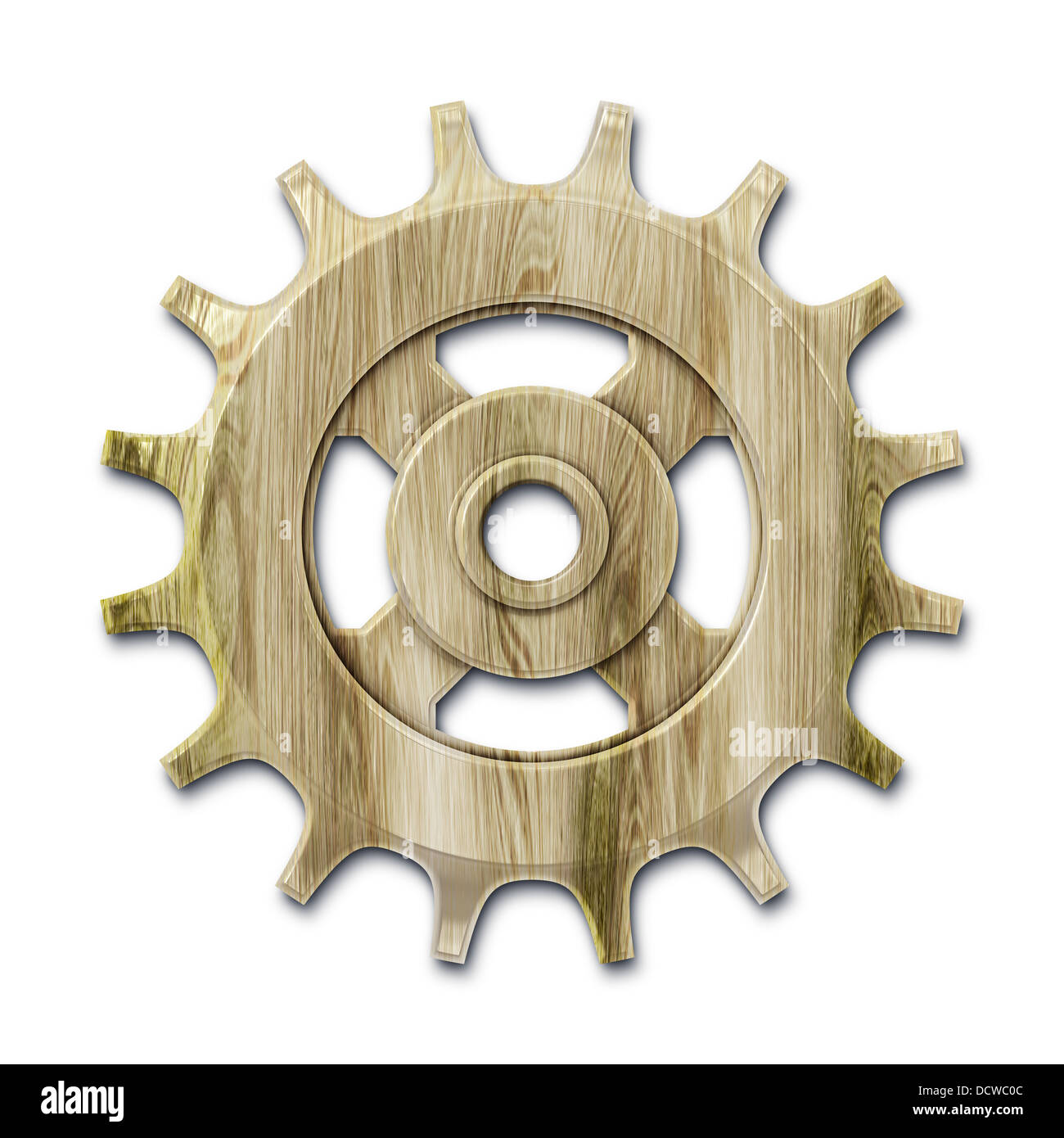 Wooden gear mechanism Cut Out Stock Images & Pictures - Alamy