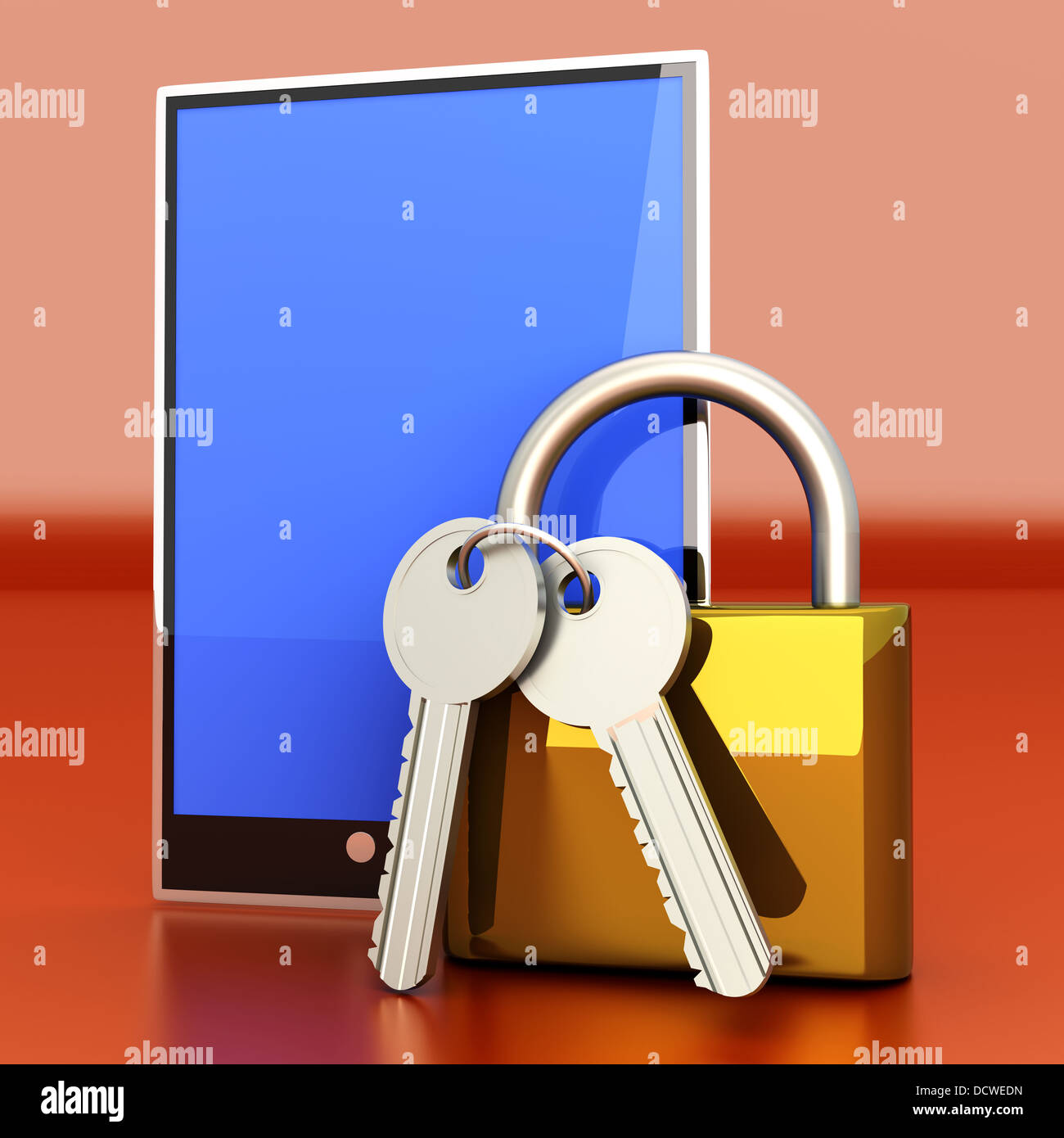 A secure Tablet PC. 3D rendered illustration Stock Photo - Alamy