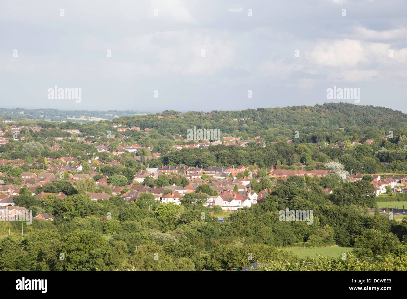 Looking across Rubery on the outskirts of Birmingham, Worcestershire ...