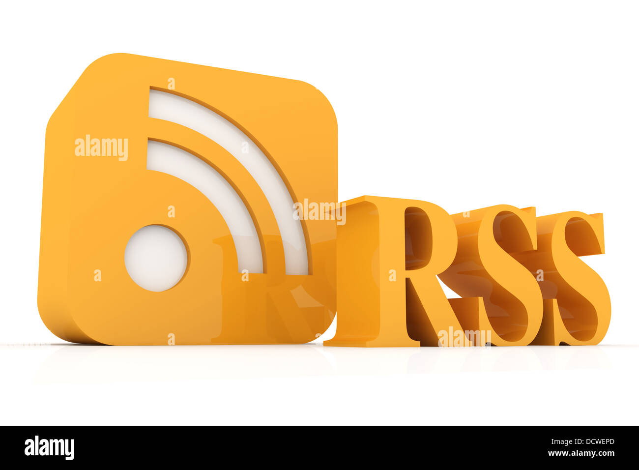 3D rendered Illustration. RSS symbol. Isolated on white Stock Photo - Alamy