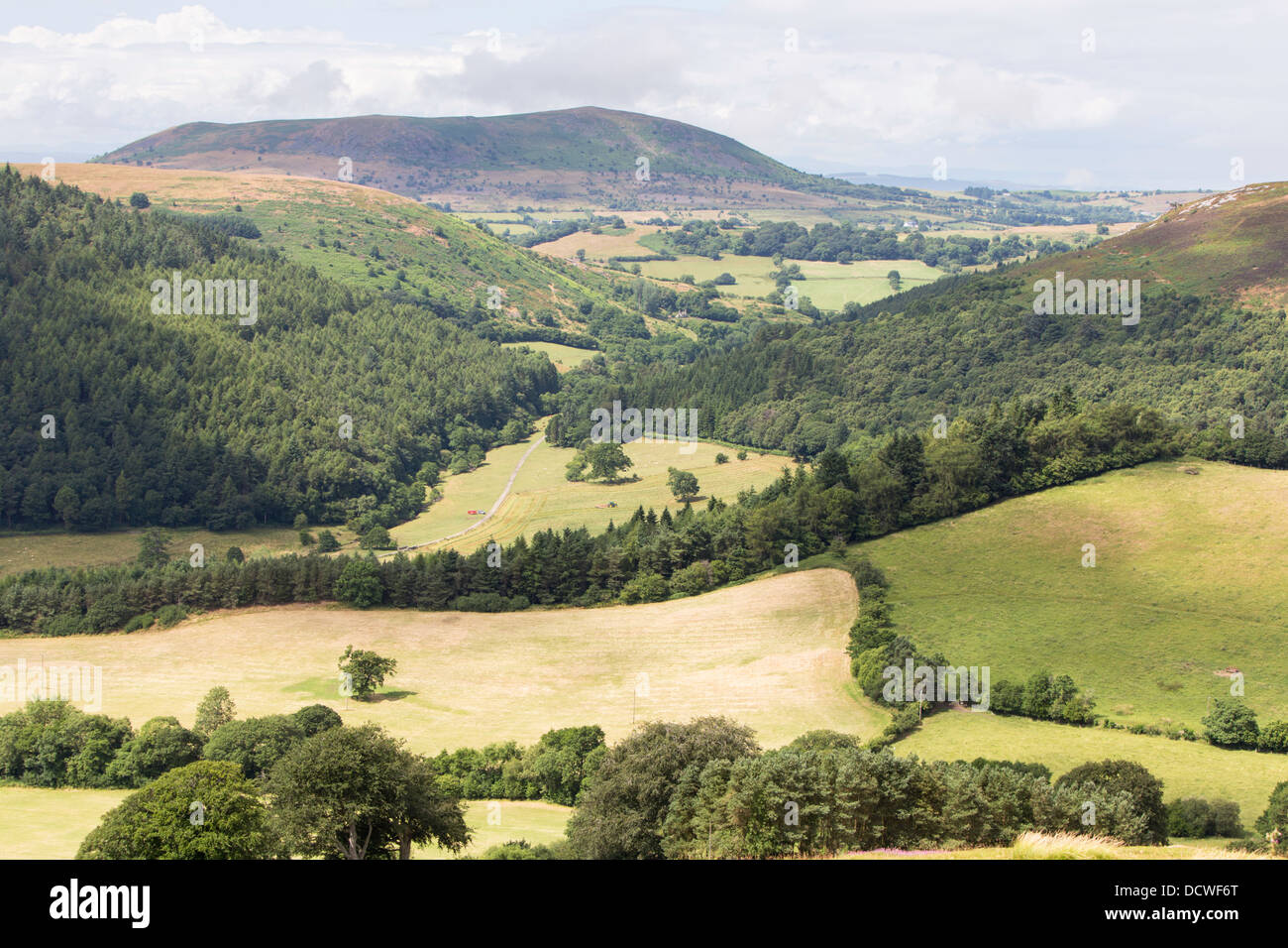 Looking towards Corndon Hill from Linley Hill, Shropshire, England, UK ...