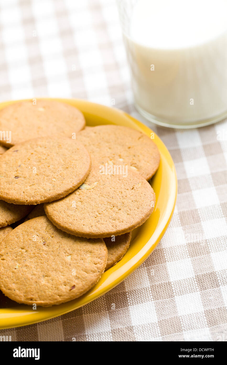 the almond cookies on kitchen table Stock Photo - Alamy