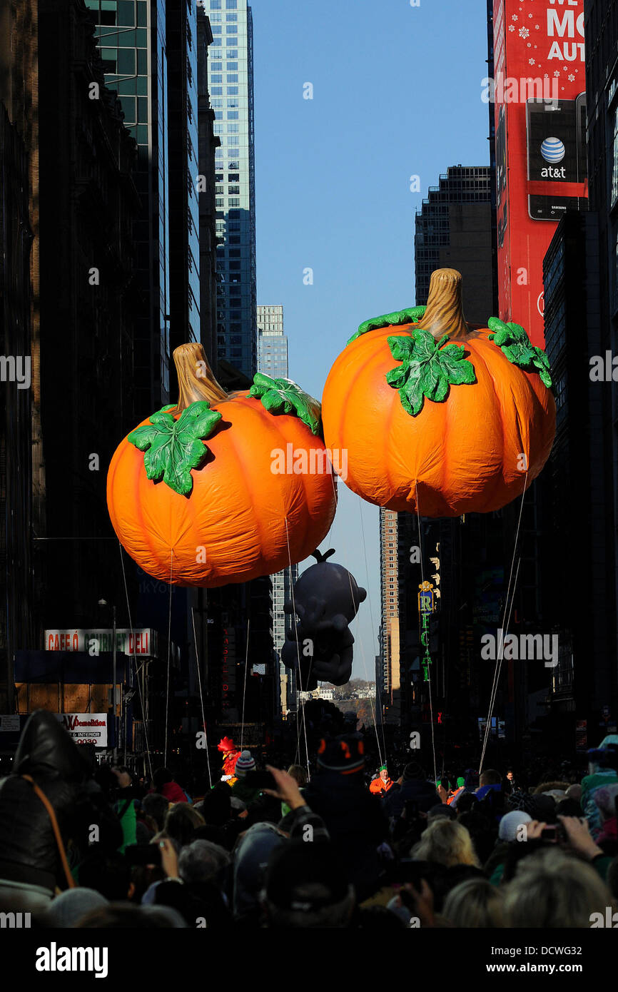 Pumpkins, balloon float at Macy's 85th Annual Thanksgiving Day Parade. New York, USA - 24.11.11 ...
