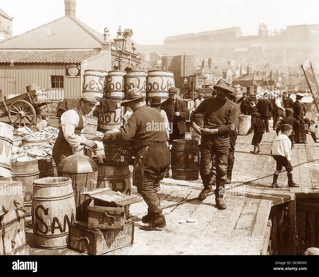 Whitby Fish Quay Victorian period Stock Photo - Alamy