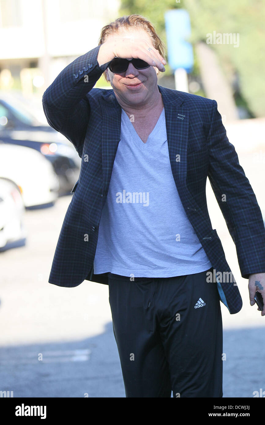 Mickey Rourke arrives to have his hair cut at Giuseppe Franco Salon in ...