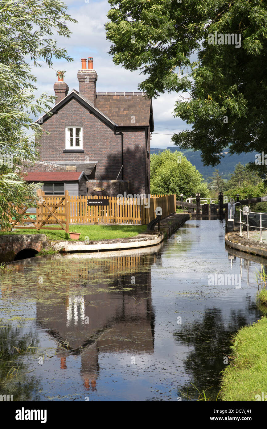 Reflections at Brithdir Lock and Cottage near Welshpool on the ...