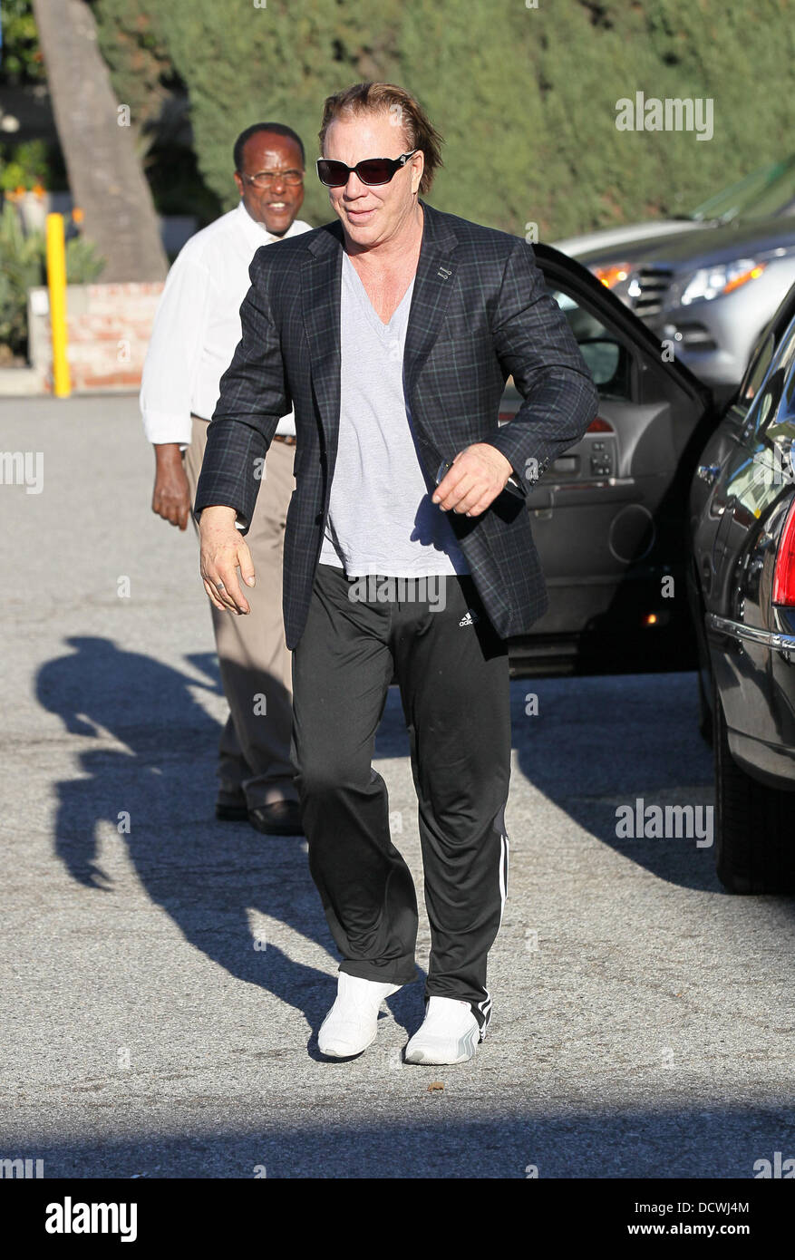 Mickey Rourke arrives to have his hair cut at Giuseppe Franco Salon in ...