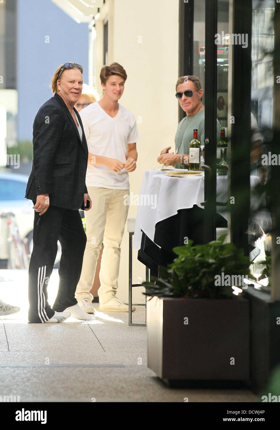 Mickey Rourke arrives to have his hair cut at Giuseppe Franco Salon in ...