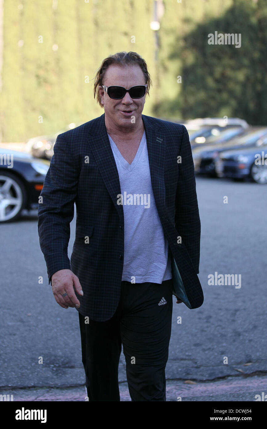 Mickey rourke arrives hair cut hi-res stock photography and images - Alamy
