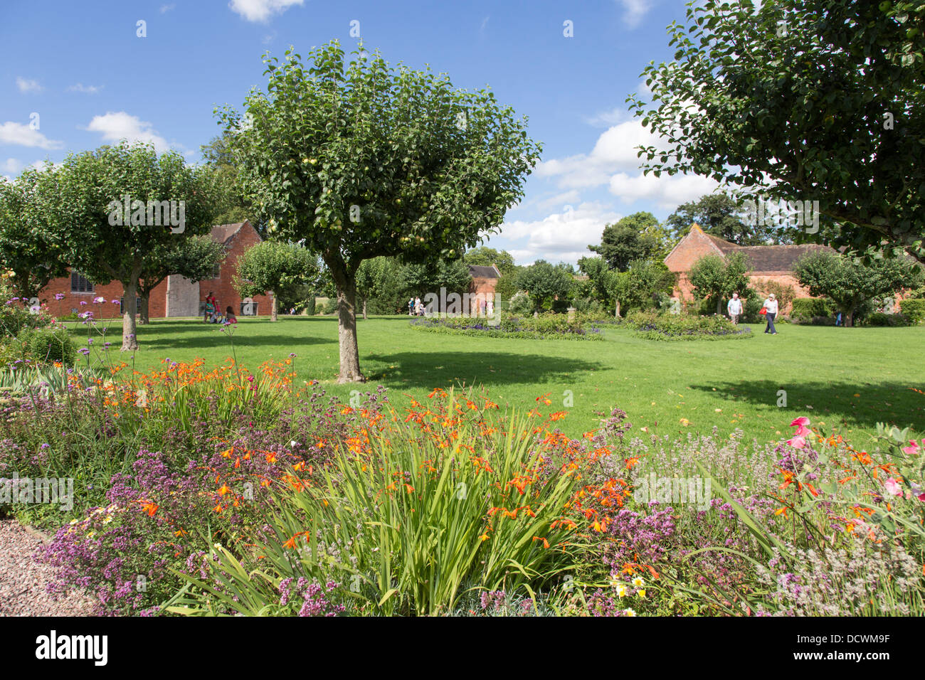 Flower gardens at Baddesley Clinton, Warwickshire, England, UK Stock ...