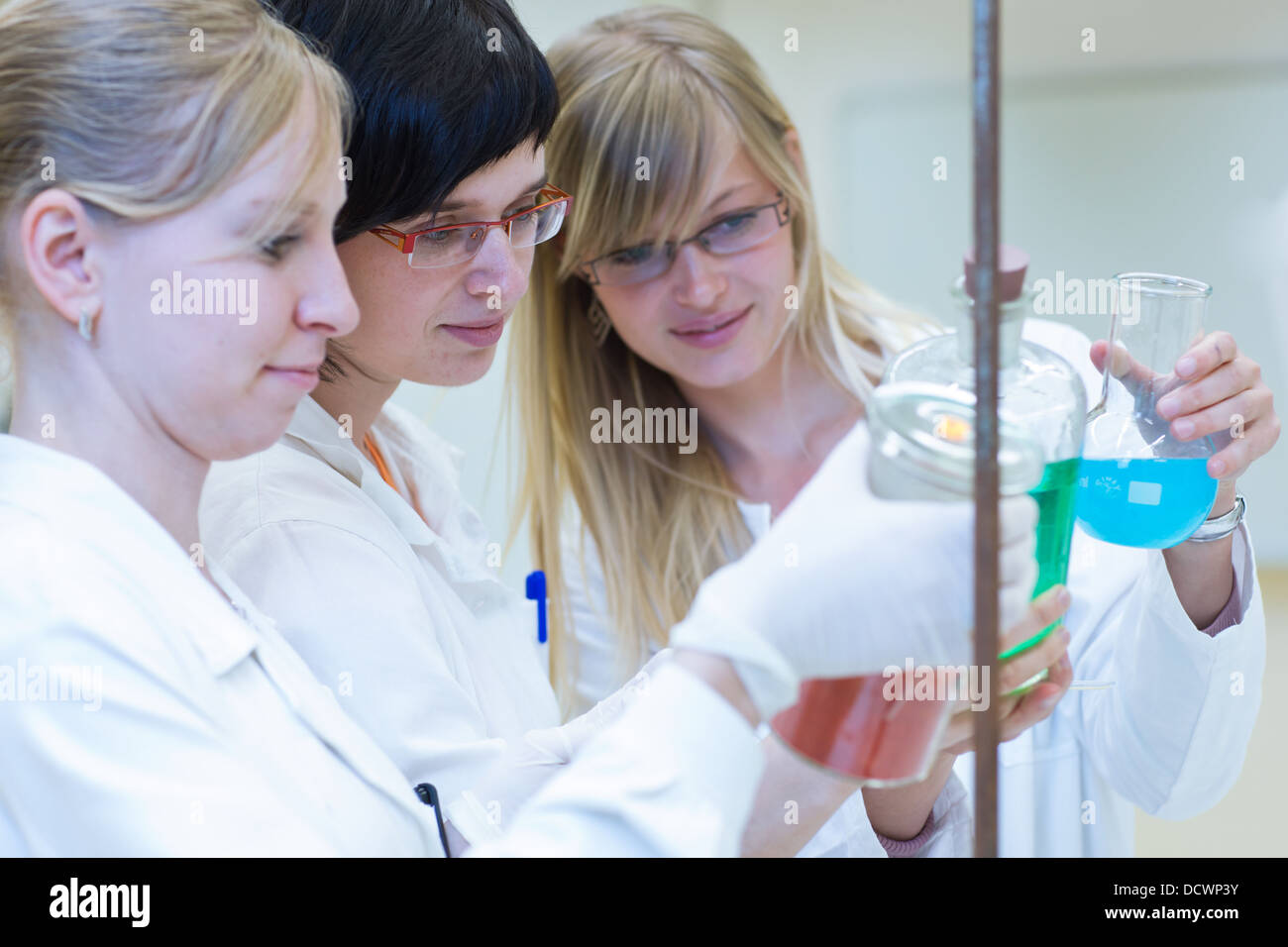 female researcher carrying out research in a chemical lab Stock Photo ...