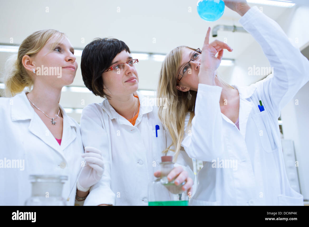 female researcher carrying out research in a chemical lab Stock Photo ...