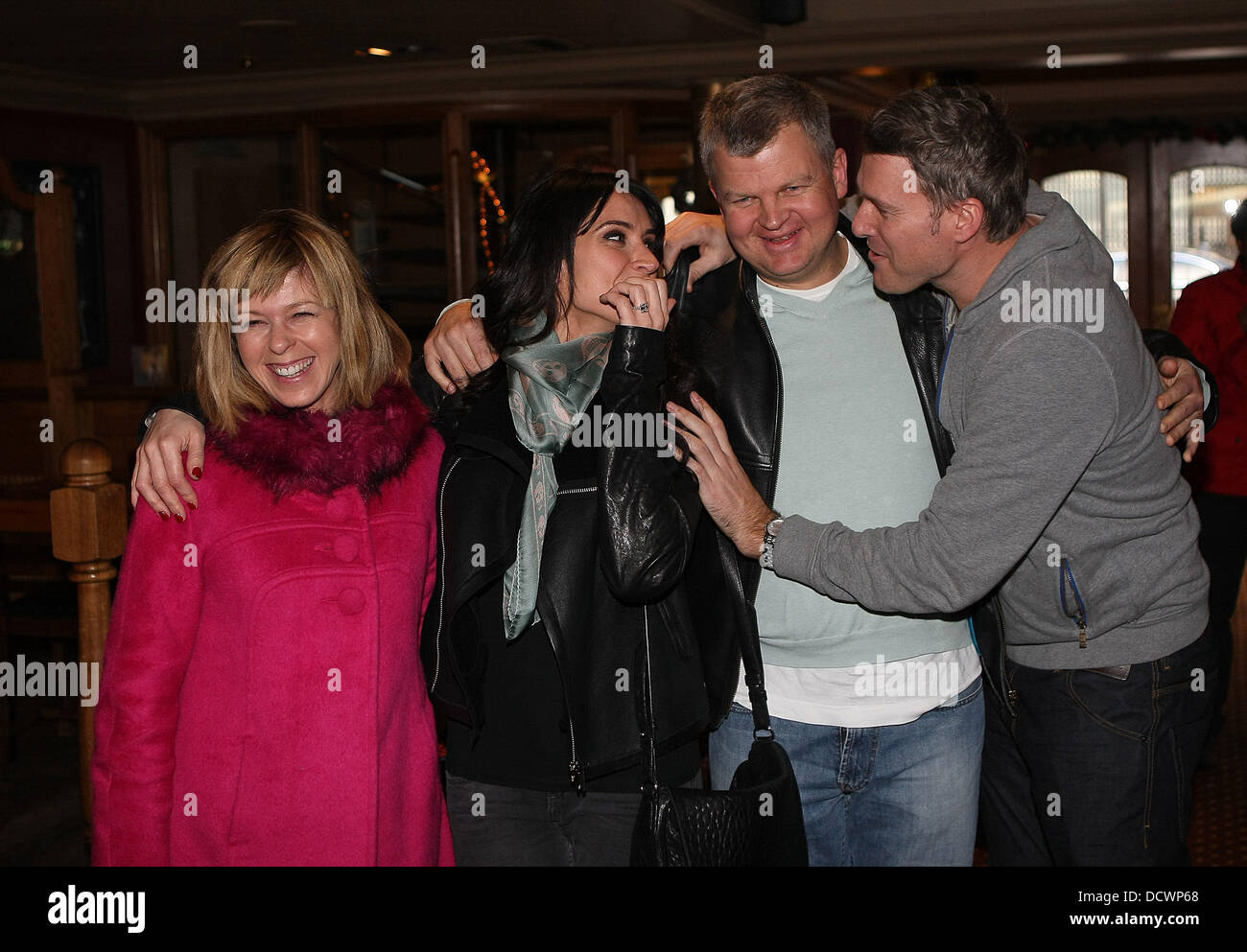 Kate Garraway, Christine Bleakley , Adrian Chiles and Dan Lobb at a pub ...