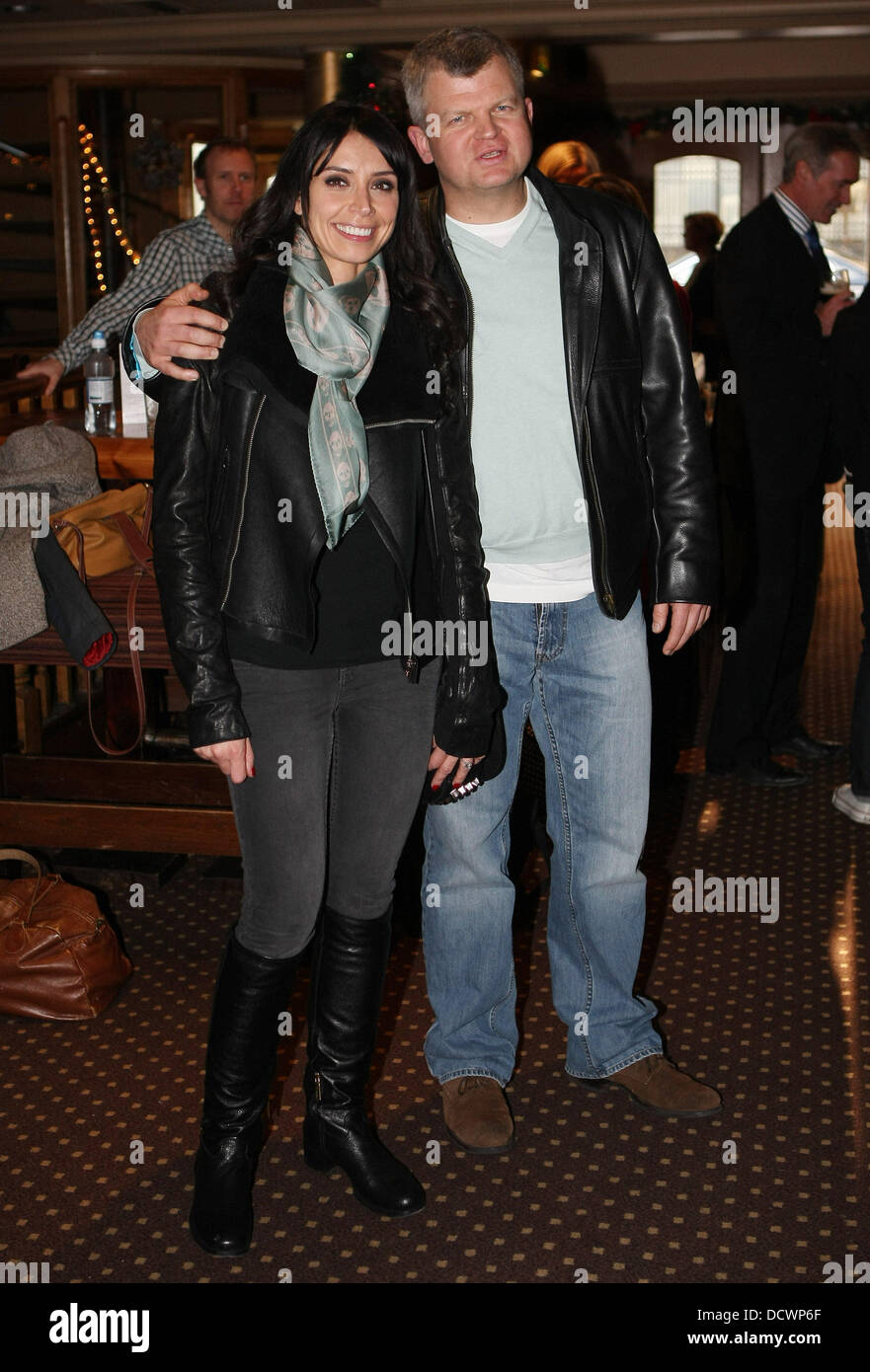 Adrian Chiles and Christine Bleakley at a pub after presenting Daybreak ...