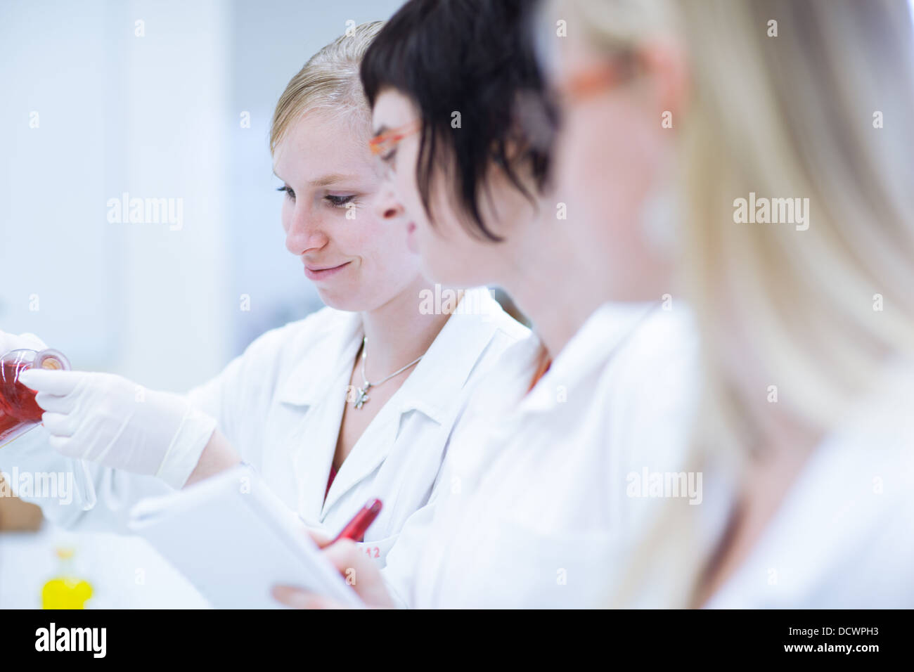 female researcher carrying out research in a chemical lab Stock Photo ...