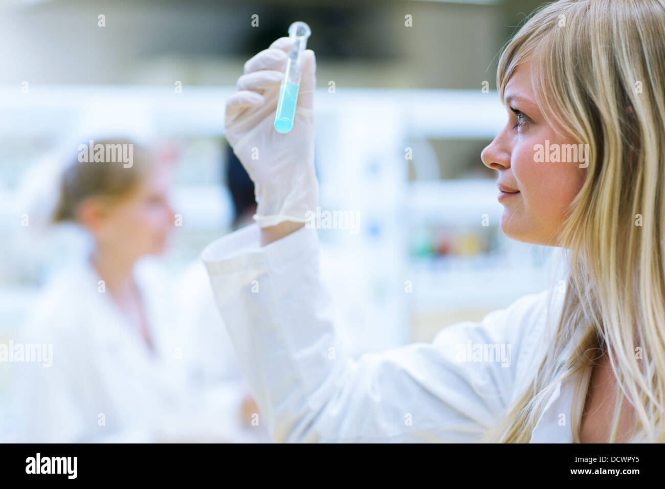 female researcher carrying out research in a chemistry lab Stock Photo ...
