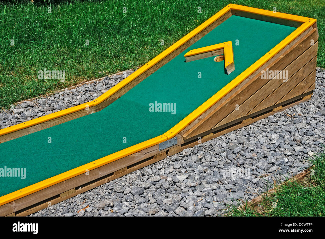 Small golf course built for children in a recreational space Stock ...