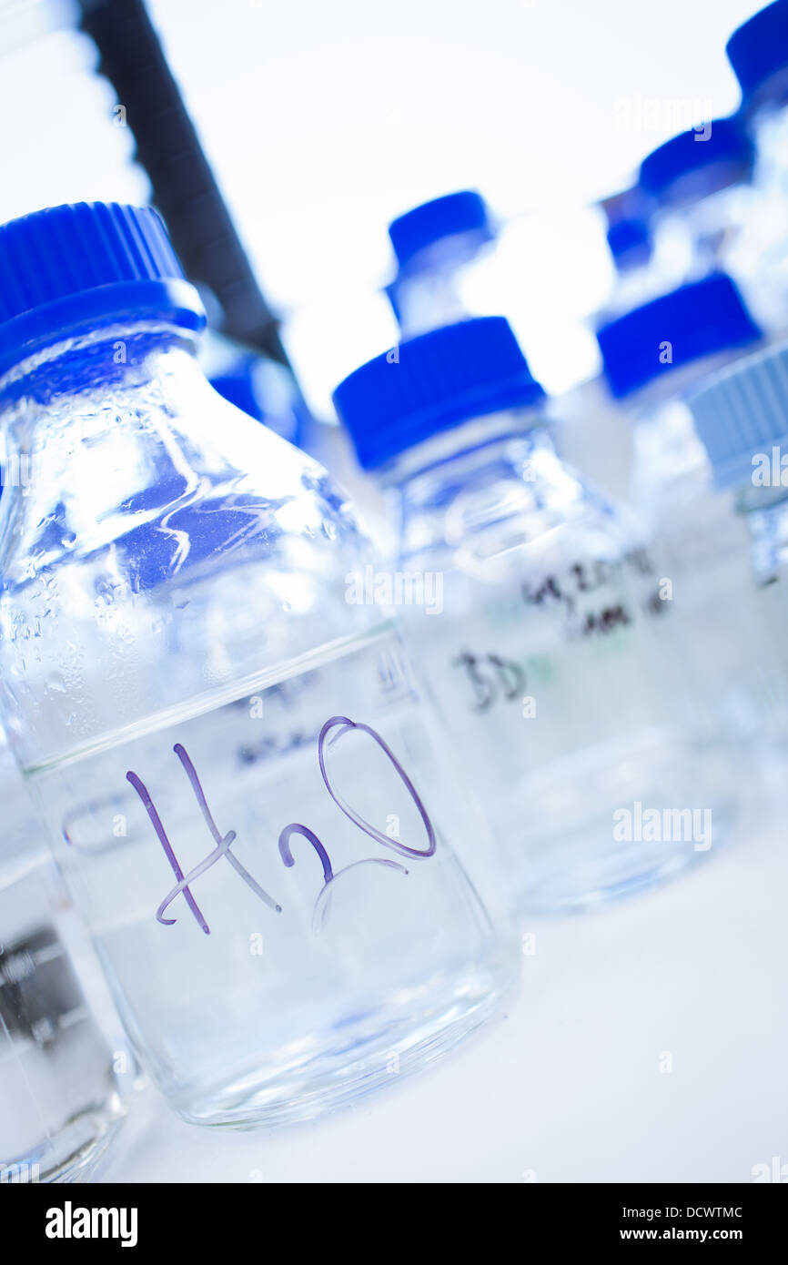Glassware in a chemistry lab Stock Photo - Alamy