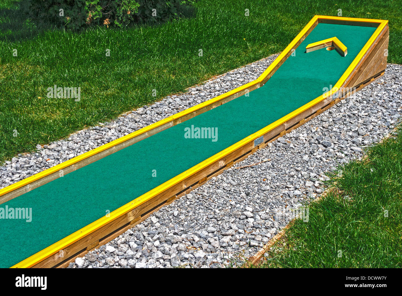 Small golf course built for children in a recreational space Stock ...