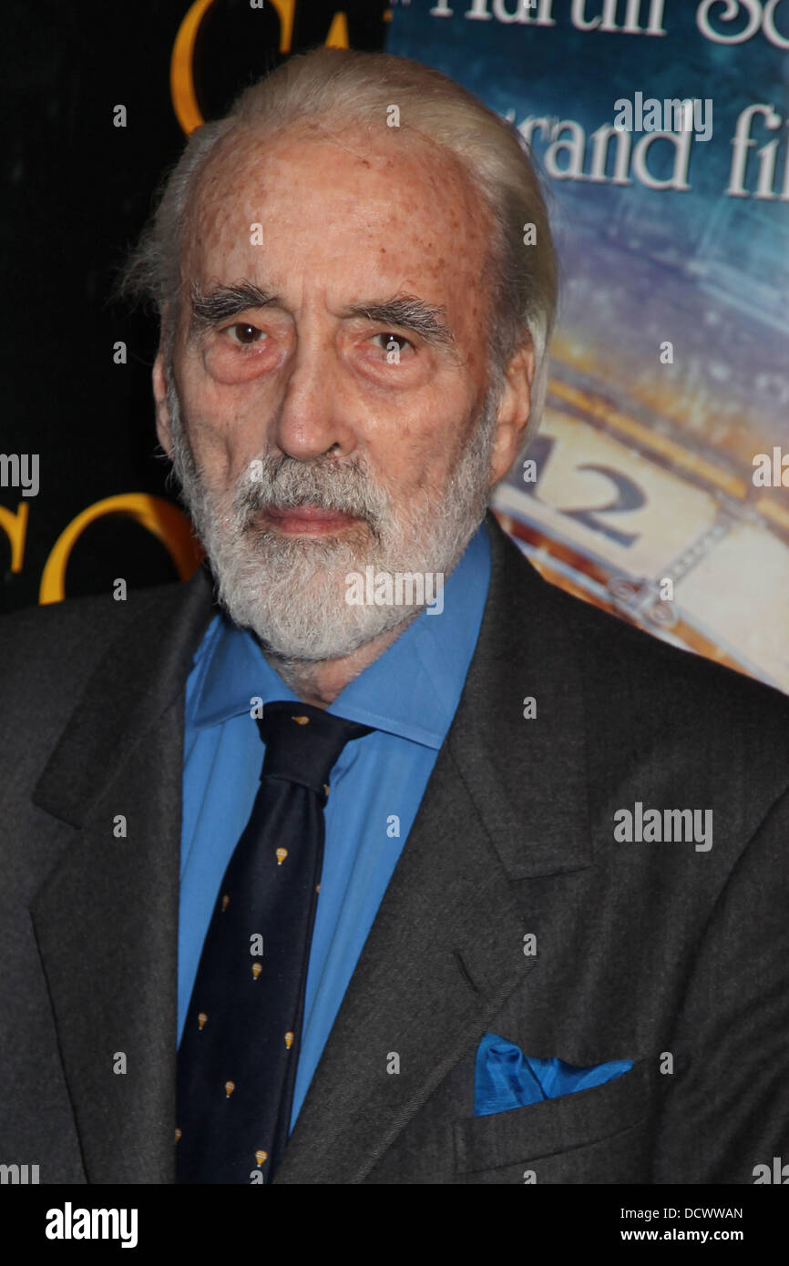 Sir Christopher Lee The Premiere of 'Hugo' held at UGC Normandie Paris ...
