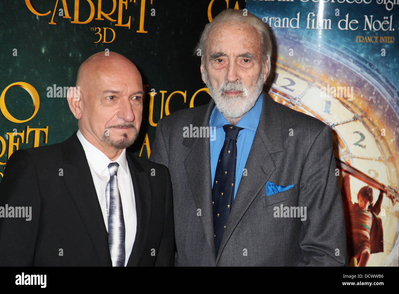 Sir Ben Kingsley and Sir Christopher Lee The Premiere of 'Hugo' held at ...