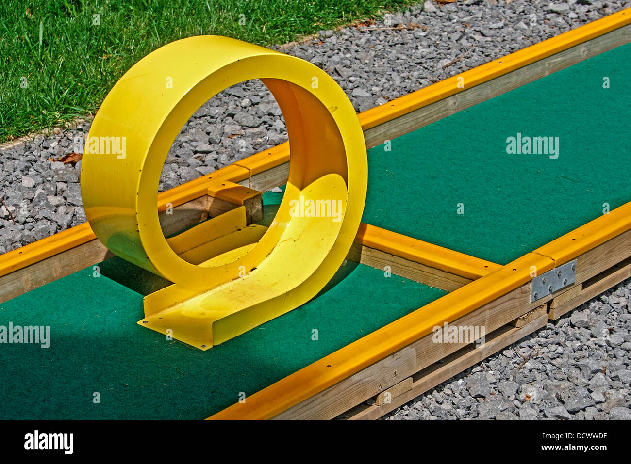 Small golf course built for children in a recreational space Stock ...