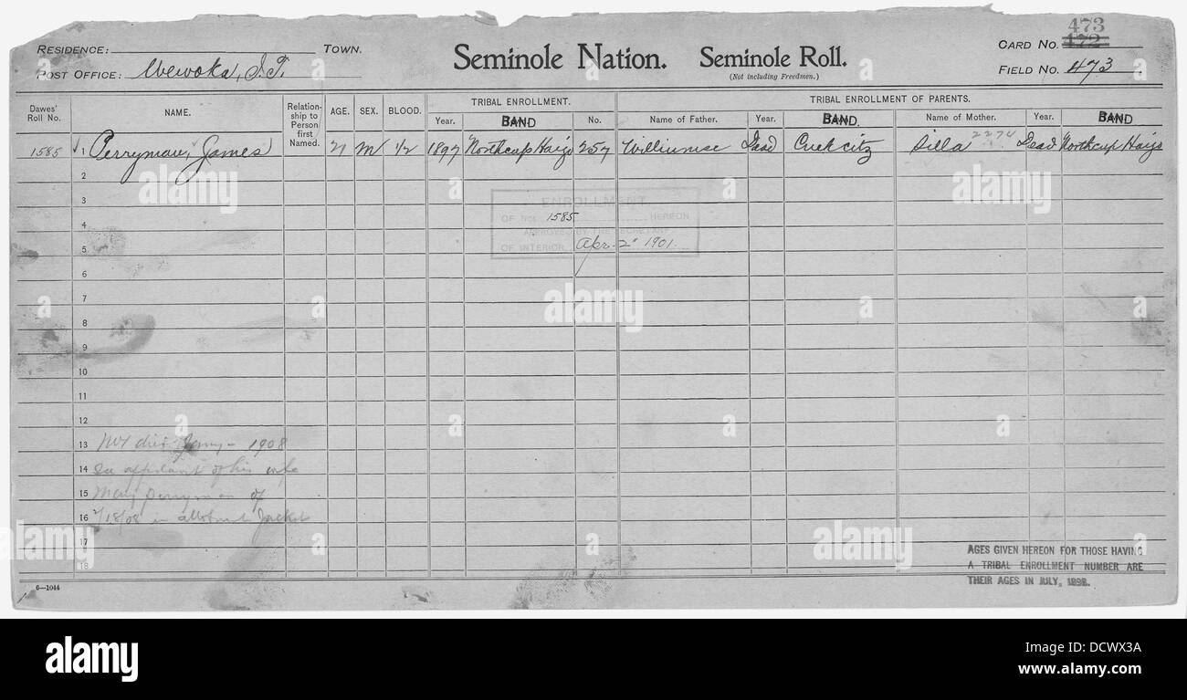 This document details the enrollment process for Seminole Census Card ...