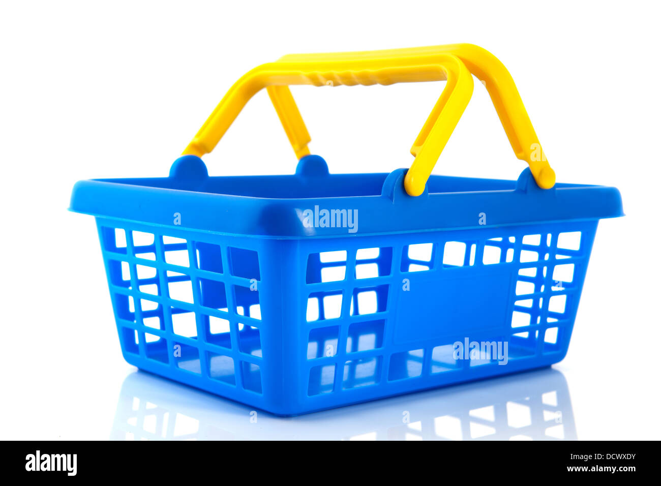 Blue shopping basket Stock Photo - Alamy