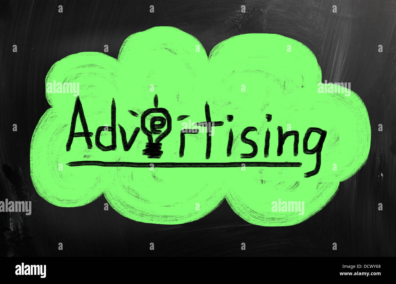 Advertising handwritten with chalk on a blackboard Stock Photo - Alamy