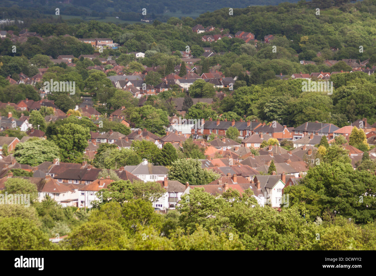Looking across Rubery on the outskirts of Birmingham, Worcestershire ...