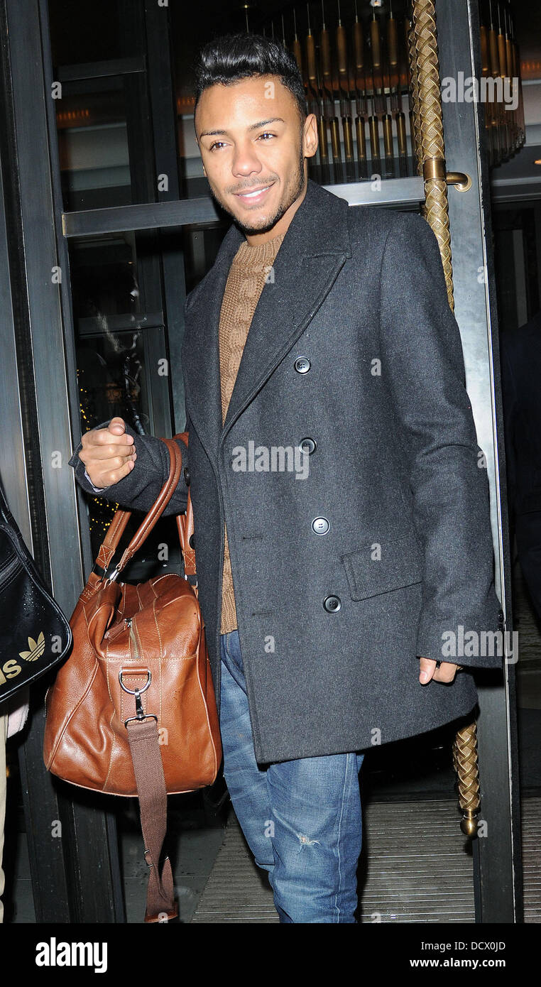 Marcus Collins , of X Factor, arriving at a hotel. London, England - 08 ...