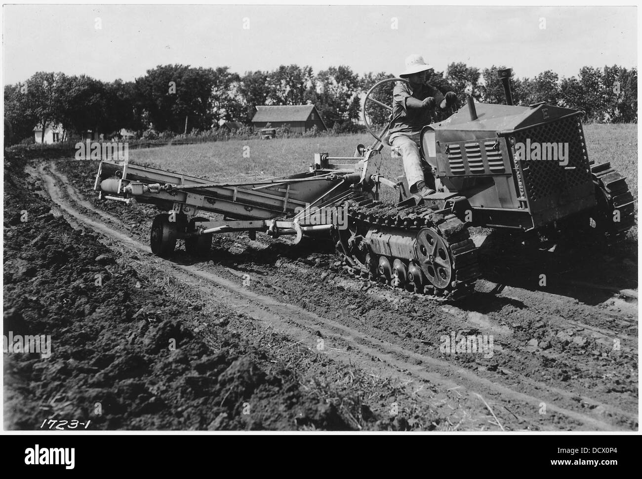 Agricultural machinery tractor in Black and White Stock Photos & Images ...