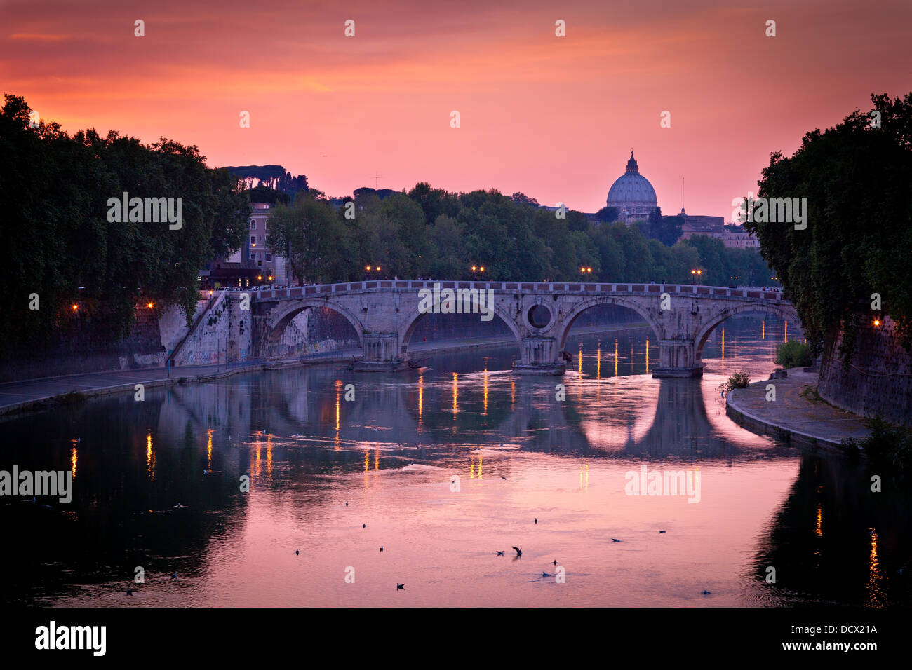 Panoramic view of St. Peter's Basilica and the Vatican City Stock Photo ...