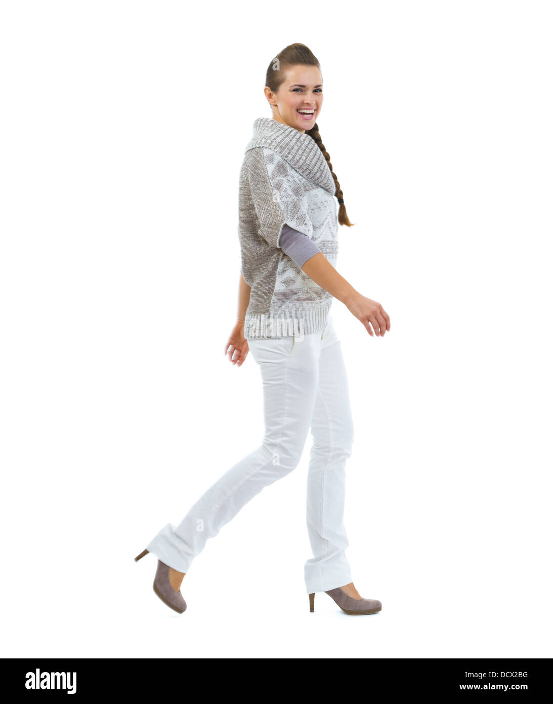 Positive woman enjoying walk Cut Out Stock Images & Pictures - Alamy