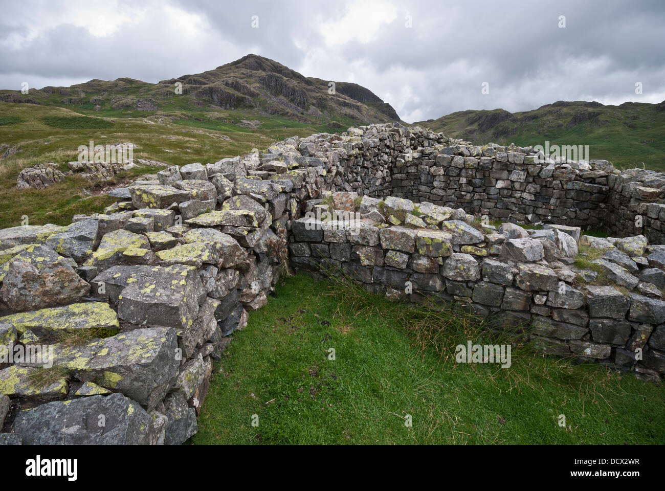 Hardknott Roman Fort, Eskdale, Lake District, Cumbria, UK Stock Photo ...