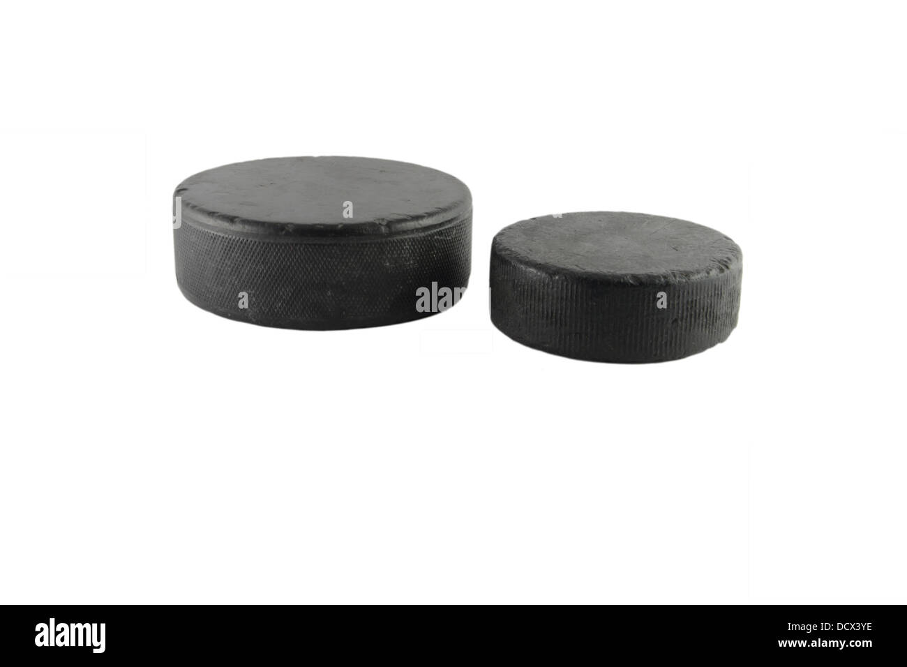 Hockey Puck set Isolated on White Background Stock Photo - Alamy