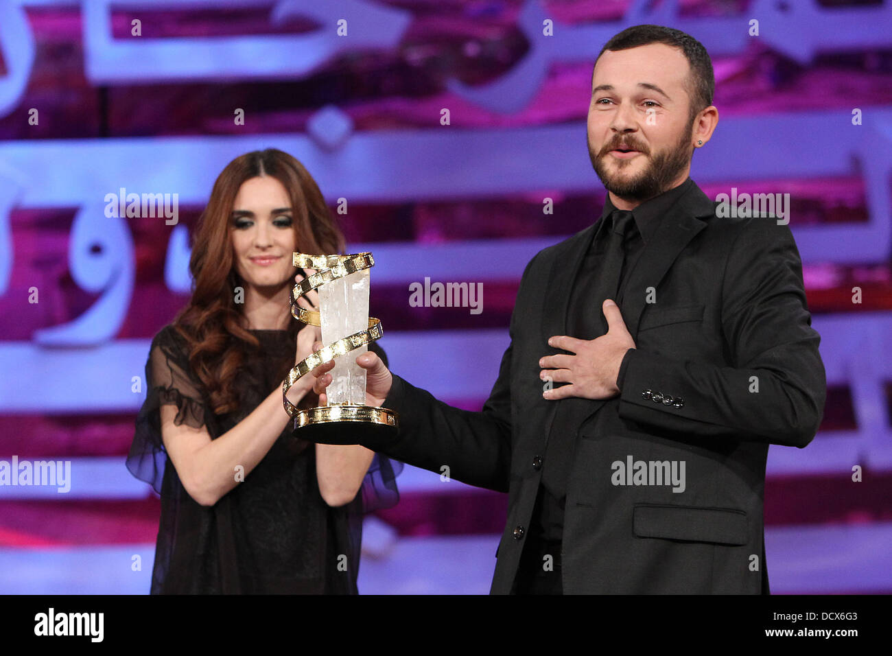 Australian actor Daniel Henshall receiving his 'Best Actor' award for ...