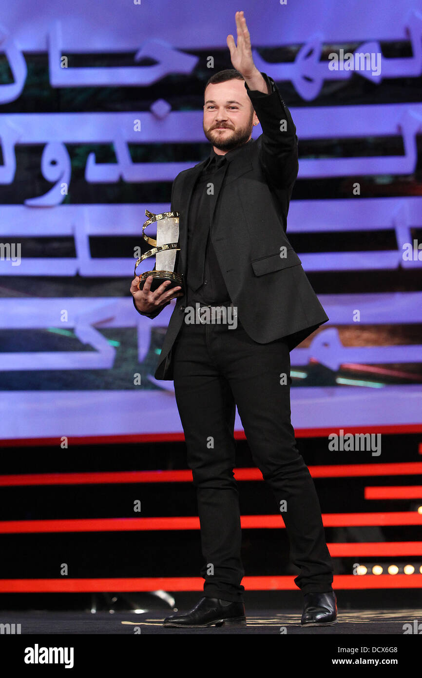 Australian actor Daniel Henshall receiving his 'Best Actor' award for ...