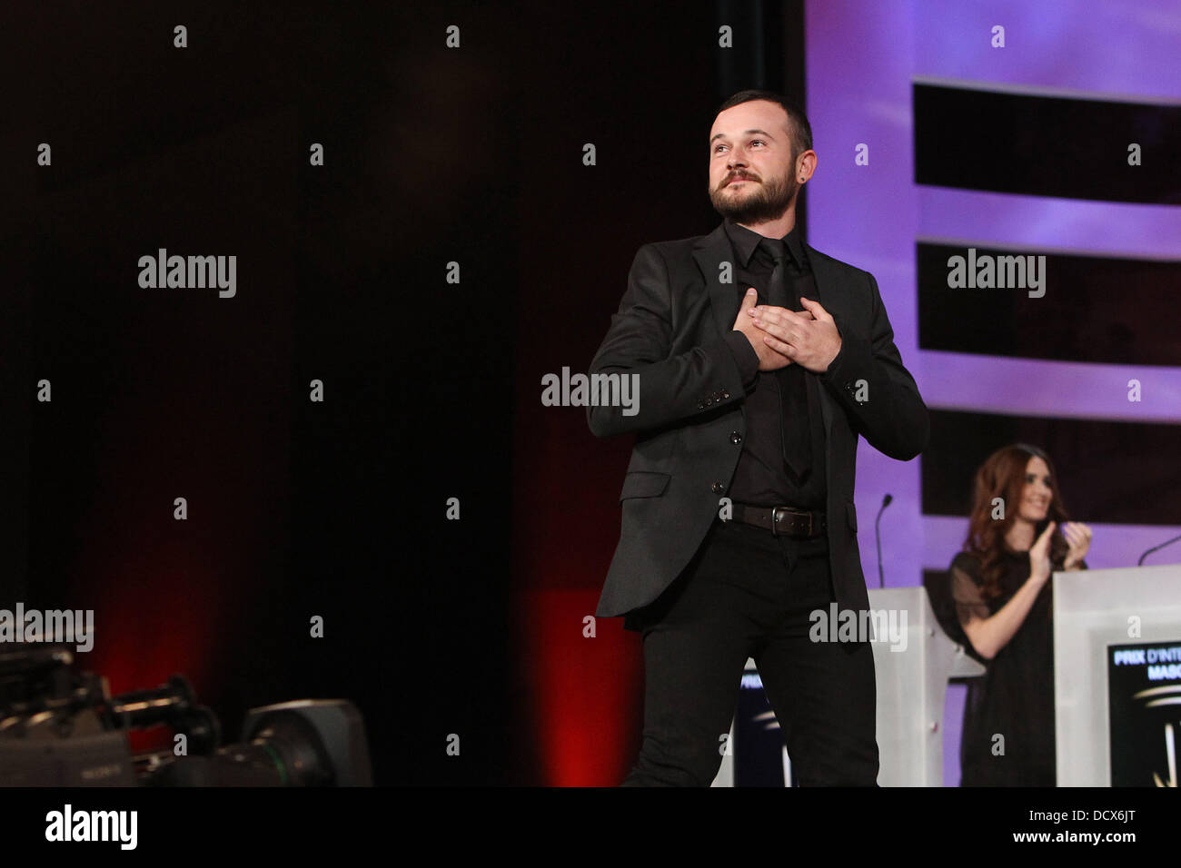 Australian actor Daniel Henshall gives the thumb up after receiving his ...