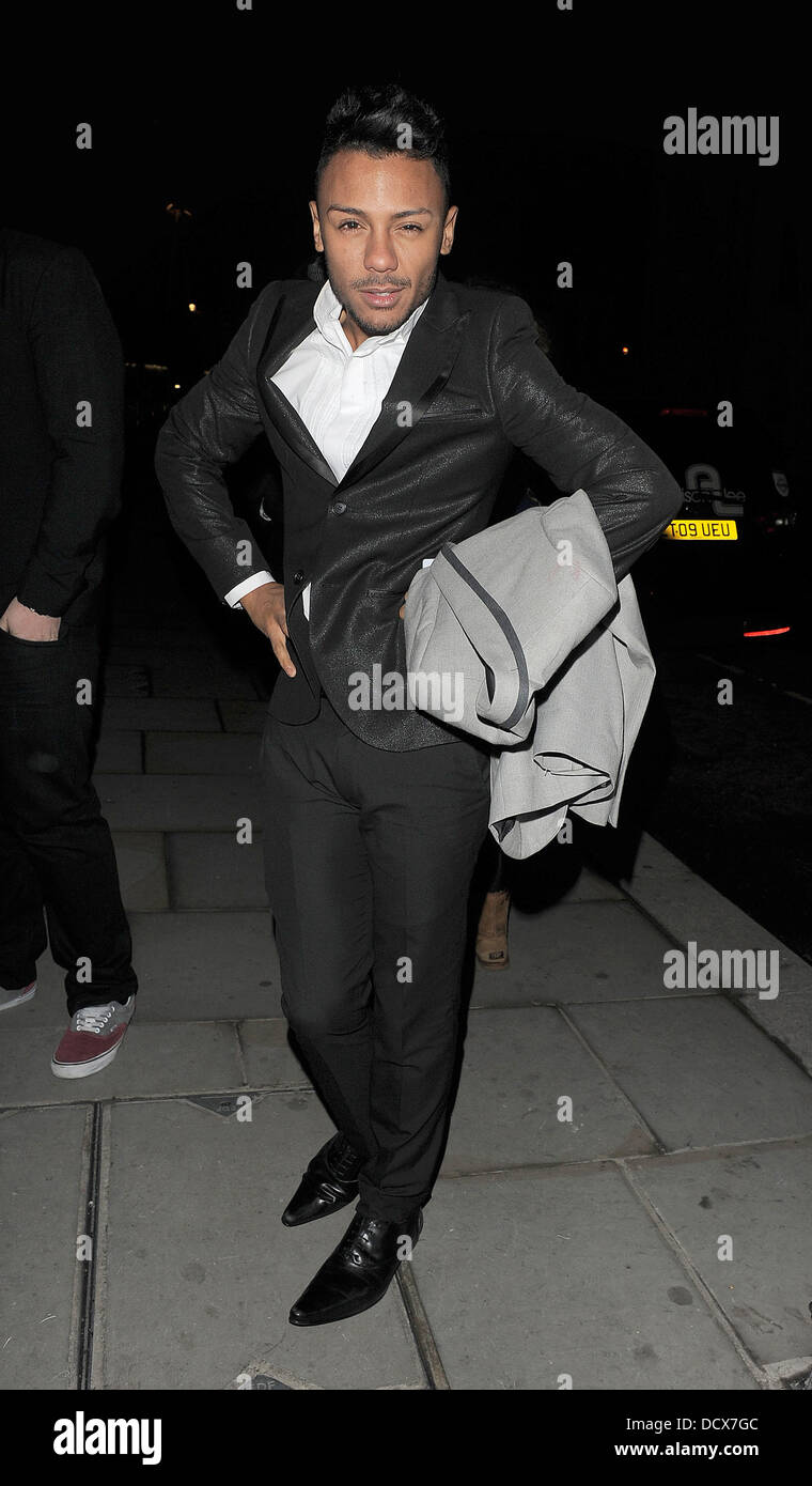 X Factor contestant Marcus Collins arriving at a hotel. London, England ...