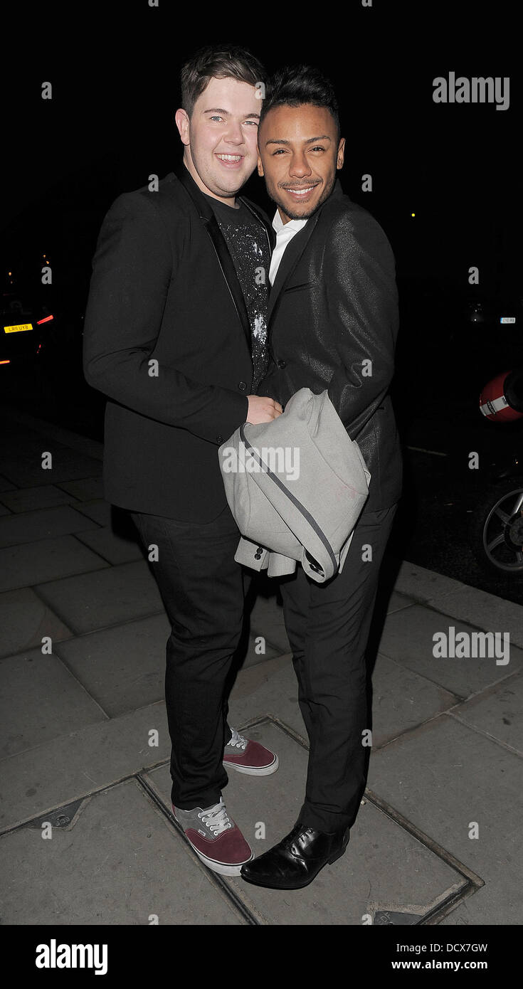 X Factor contestants Craig Colton and Marcus Collins arriving at a ...