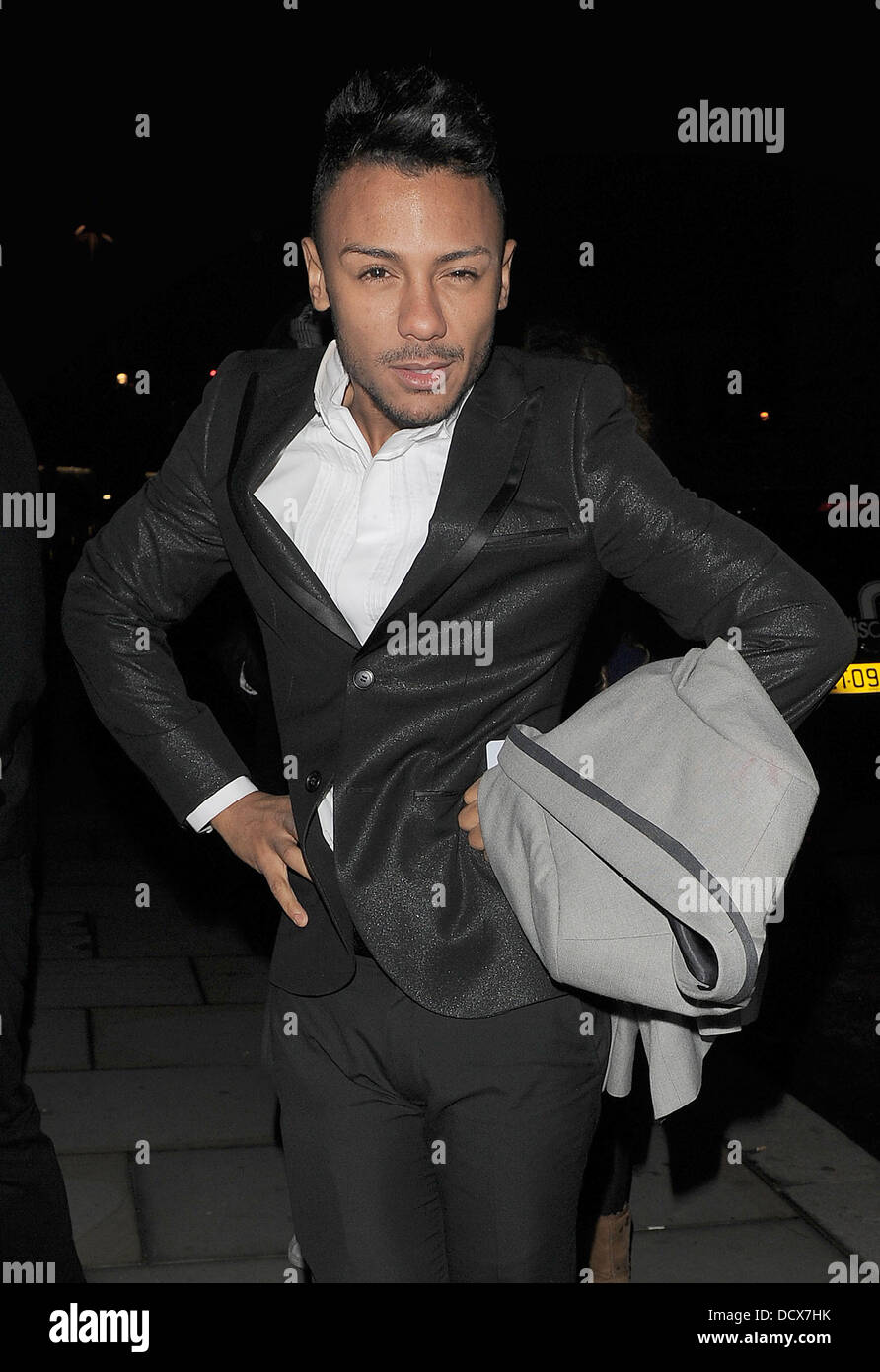 X Factor contestant Marcus Collins arriving at a hotel. London, England ...