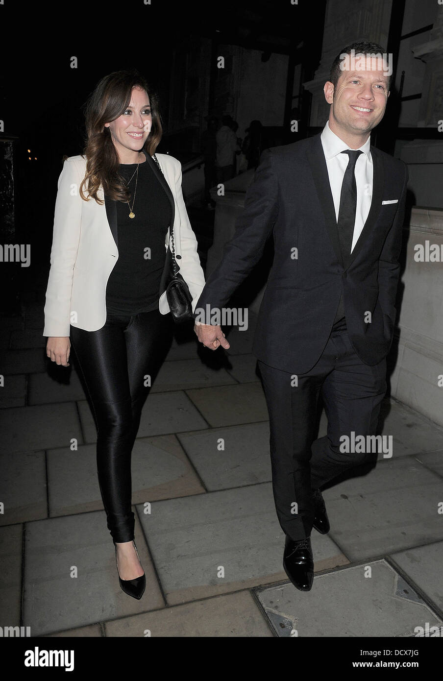 X Factor presenter Dermot O' Leary and his girlfriend Dee Koppang ...