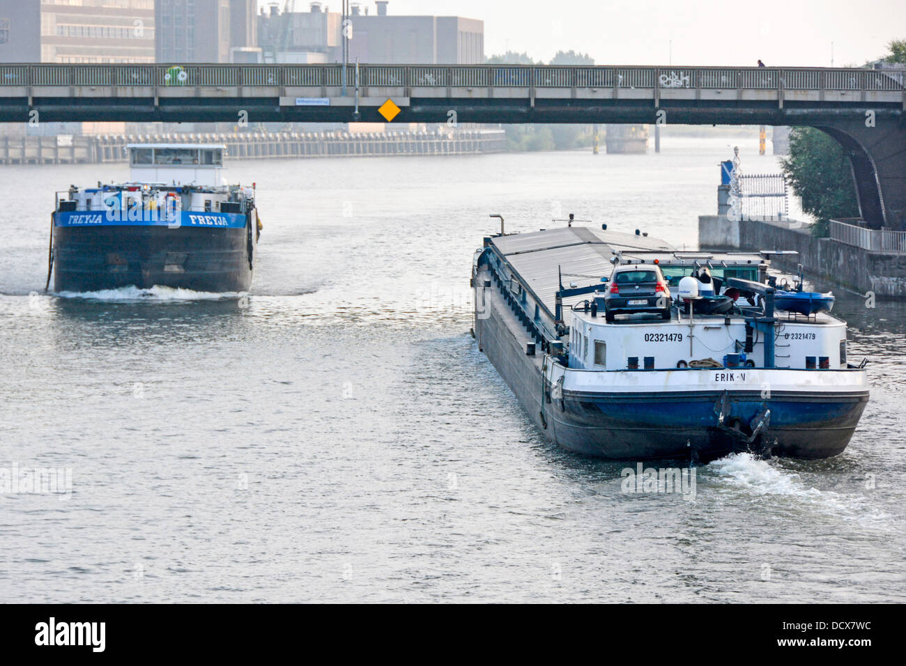 Car carrier on bridge hi-res stock photography and images - Alamy